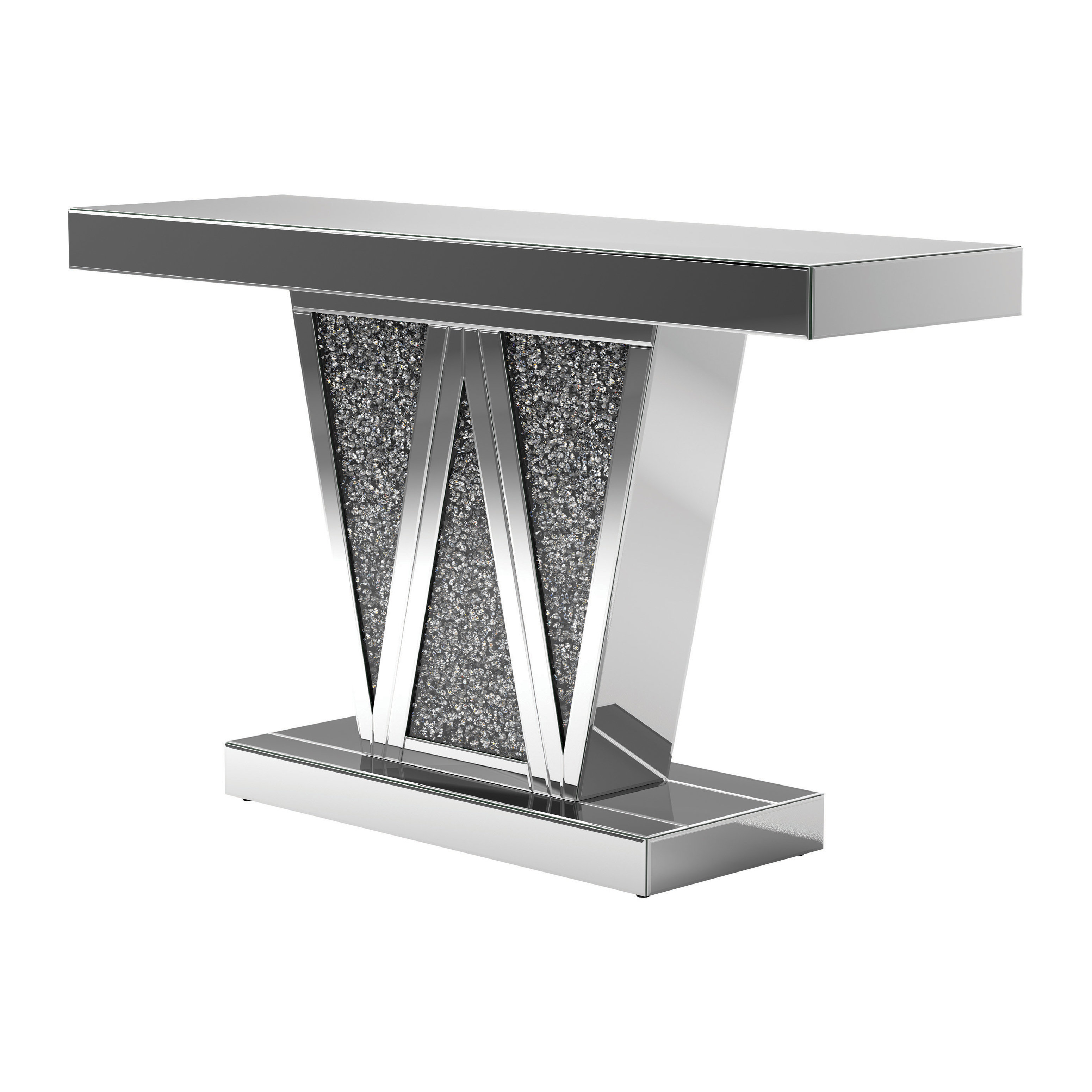 Everly Quinn Guse 46.6" W Console Table in Mirrored | Wayfair